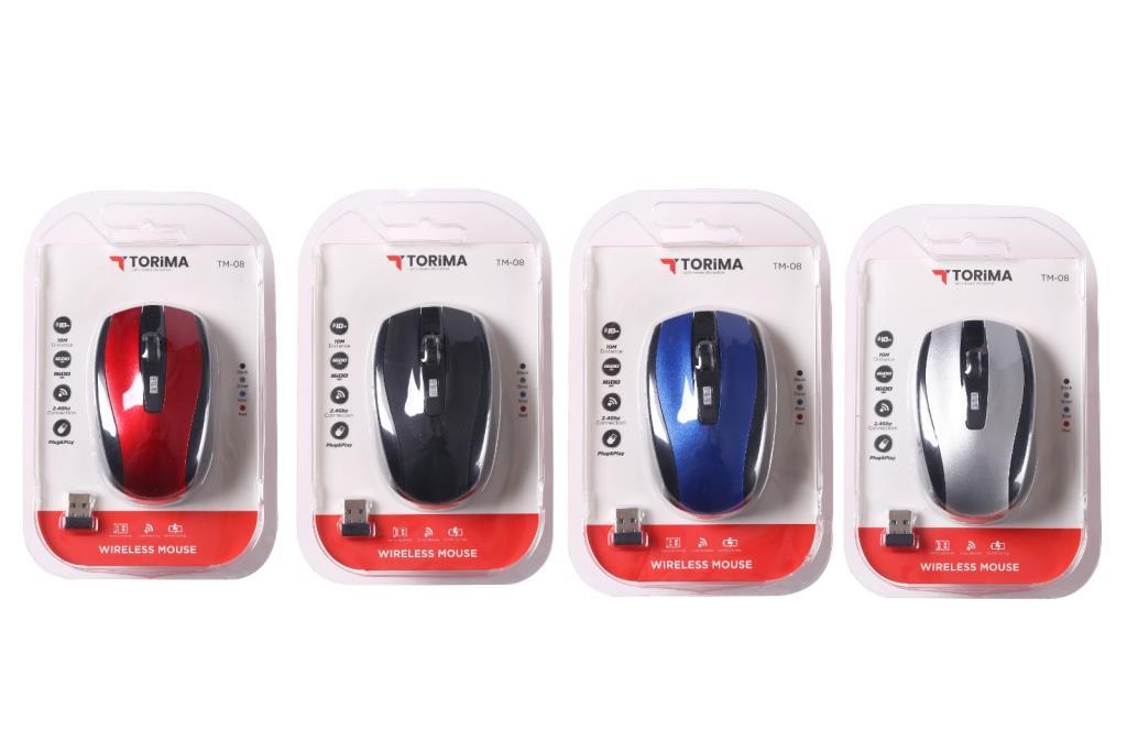 Torima TM-08 Kablosuz Yan Tuşlu Mavi Optik Mouse - makinapasaji.com