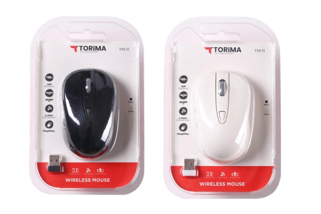 Torima TM-11 Ergonomik Kablosuz Beyaz Optik Mouse - makinapasaji.com