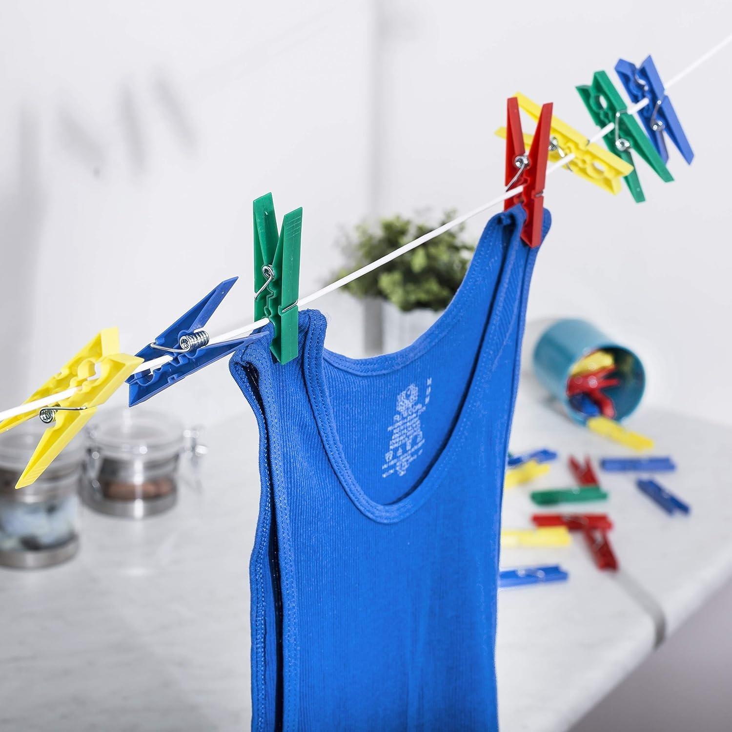 24 Adet Plastik Mandal, Çamaşır Asma Mandalı, İz Bırakmaz, Ekstra ...
